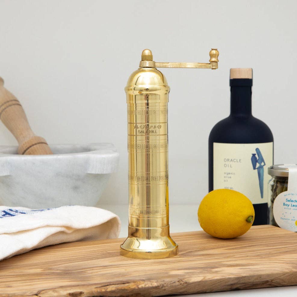 The Original Brass Greek Salt Mill, 8” – The Kitchen